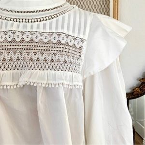 J. Crew | Tops | Jcrew Crocheted Lace Ruffle Top White Small | Poshmark